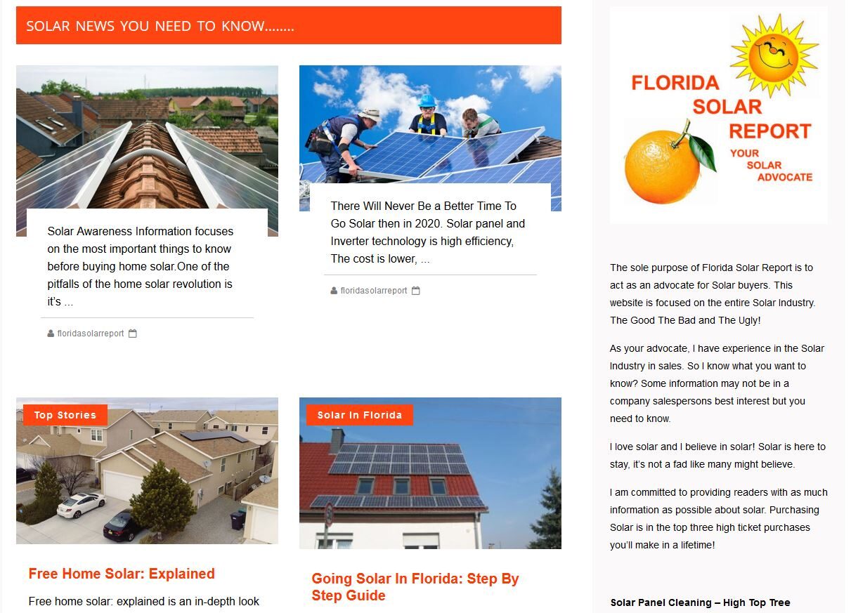 All About Solar and More! Explains Free Solar - Florida Solar Report
